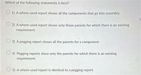 Solved Which Of The Following Statements Is Besta