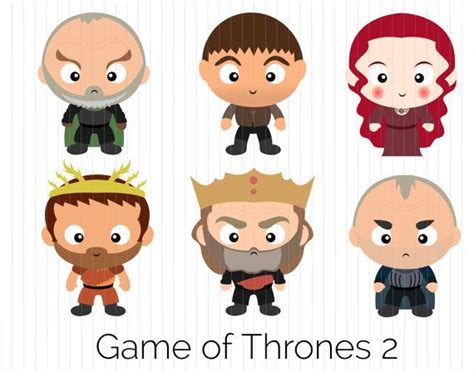 Game Of Thrones Cute Clipart Davos Seaworth Gendry Melisandre Renly