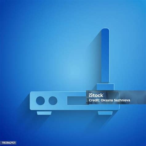 Papier Knippen Router En Wifi Signaal Symbool Pictogram Geïsoleerd Op