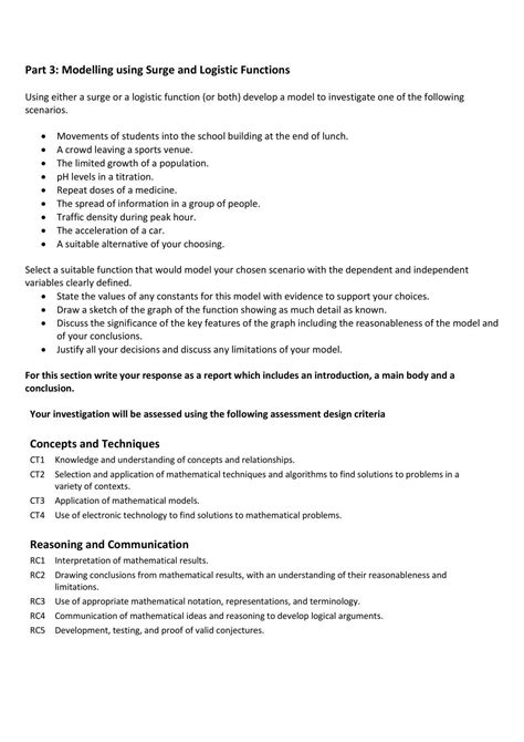 Surge And Logistic Function Mathematical Methods Year 12 Sace