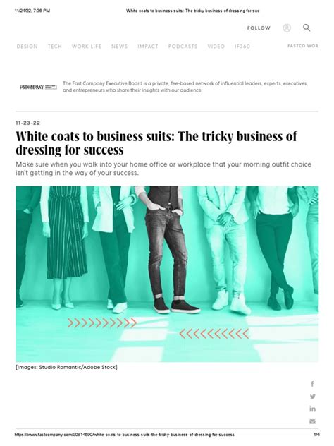 White Coats To Business Suits The Tricky Business Of Dressing For Suc