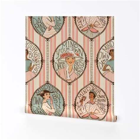 Retro Removable Peel And Stick Wallpaper Vintage Feminist