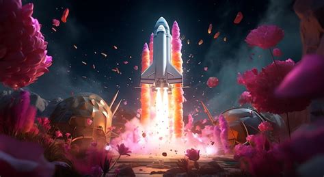 Premium Photo The Launch Of The Spacecraft Into Space Generative Ai