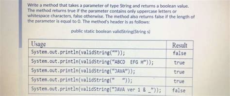 Solved Write A Method That Takes A Parameter Of Type String