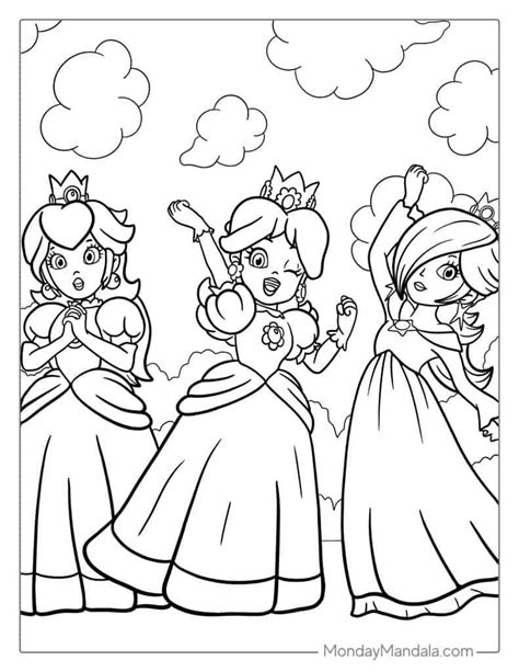 Princess Peach Coloring Pages 25 Free Printables Princess Rosalina