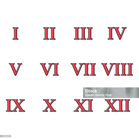 로마 숫자 아이콘 세트 문자 타이포그래피 스타일 기호 수학 알파벳 아이콘 벡터 일러스트 레이 션 0명에 대한 스톡 벡터 아트 및 기타 이미지 Istock