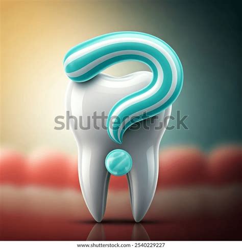 Toothpaste Question Mark Shape Over Tooth Ai Generated Image 2540229227