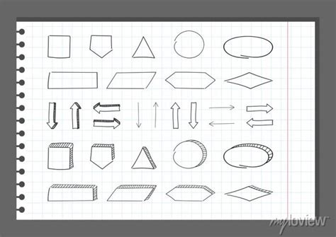 Block Diagram Flowchart Vector Collection Mindmap Set Of Hand Drawn