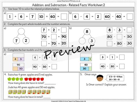 Addition And Subtraction Related Facts Year 2 Teaching Resources
