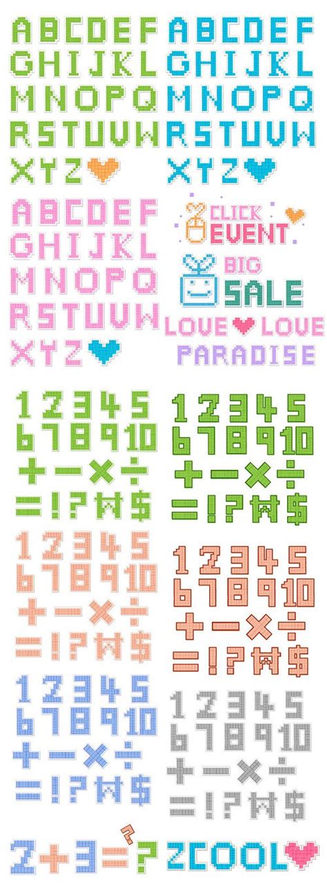 Pixel Style Letters And Numbers Free Vector FreeImages