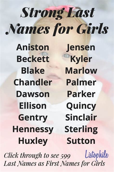 599 Last Names For Girls Artofit