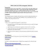 Understanding Electromagnetic Induction In Physics Lab Course Hero
