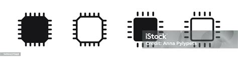 프로세서 아이콘입니다 칩 벡터 아이콘 세트입니다 Cpu 벡터 아이콘입니다 마이크로프로세서 칩 아이콘입니다 Cpu에 대한 스톡 벡터 아트 및 기타 이미지 Istock