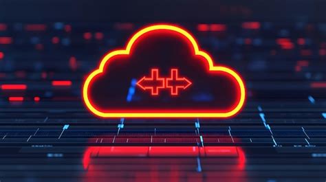 Neon Cloud Data Transfer Technology Background Premium Ai Generated Image