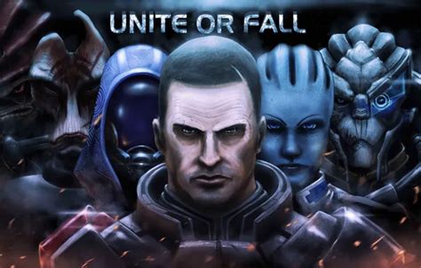 Download Wallpaper Mass Effect Shepard Fan Art Geth Krogan Garrus