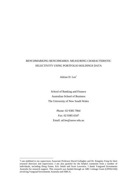 pdf benchmarking benchmarks measuring characteristic … · selectivity