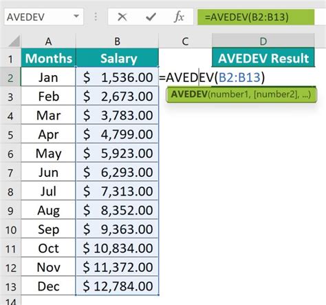 AVEDEV Excel Function Syntax Examples How To Use