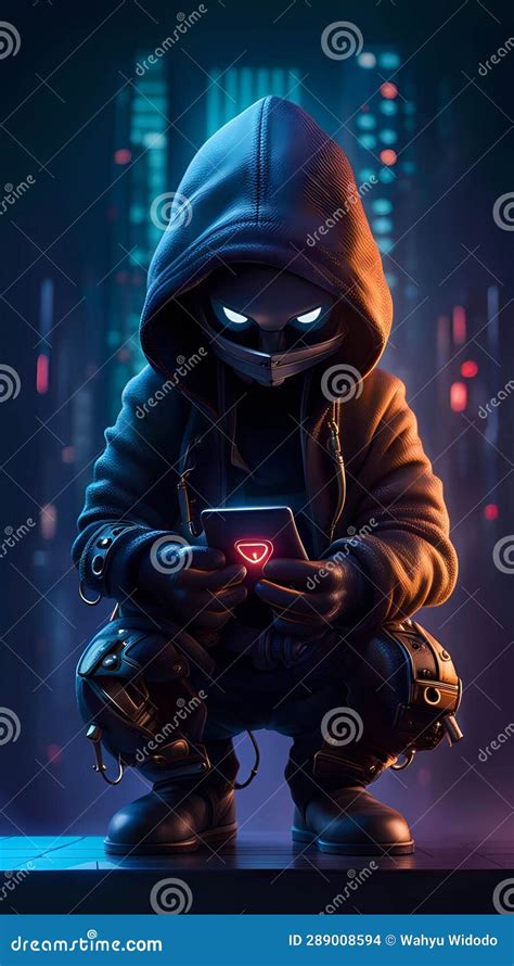 Hacker 3d Cartoon Character Illustration Ai Generated Stock Illustration Illustration Of