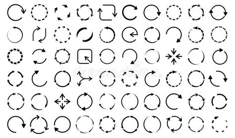 Black Arrow Collection Circular Arrow Icons Stock Vector Illustration Of Simple Symbol