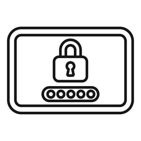 Tablet Enter Passcode Icon Outline Vector Access Computer 42523043