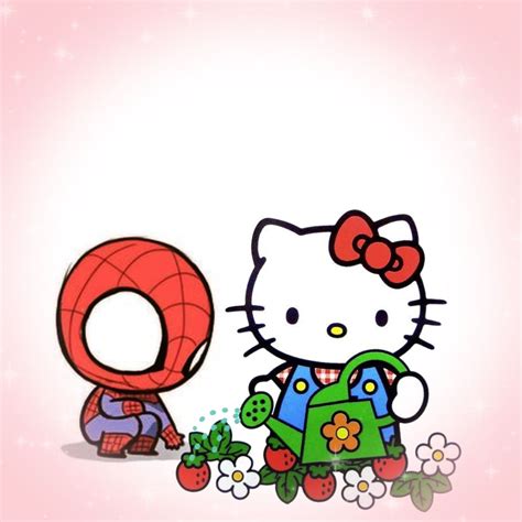 Hello Kitty And Spider Man Flowers Hello Kitty Iphone Wallpaper Hello Kitty Drawing Hello