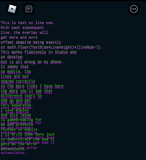 Textobjects On Mobile Do Not Correctly Use Textsize And Lineheight Engine Bugs Developer