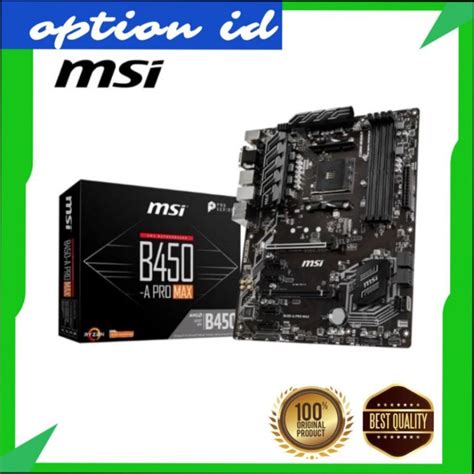 Jual Motherboard Amd Msi B A Pro Max Ryzen Am Atx Ddr Shopee Indonesia