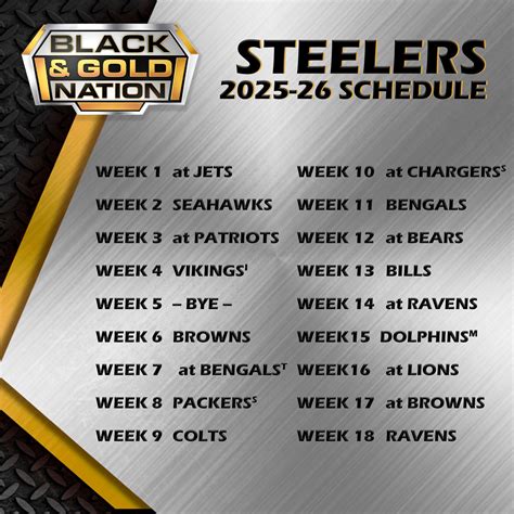 Steelers Schedule Released For The 2026 2027 Season