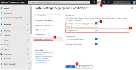 configure idle session timeout for entra portal security