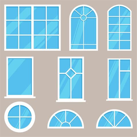 premium vector set of windows with different frames