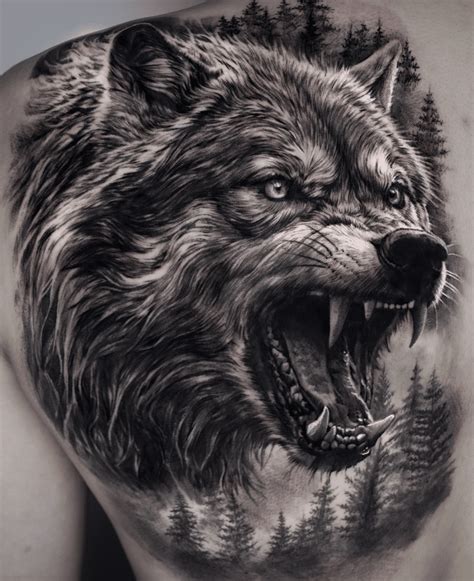 Wolf Chest Tattoos