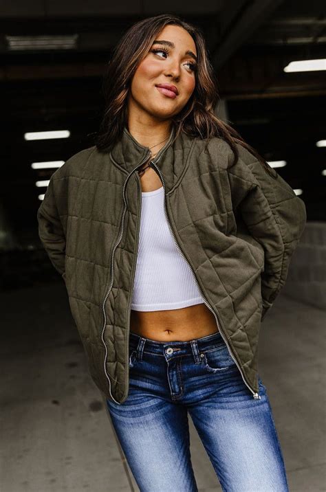 Below Zero Quilted Jacket Olive Quilted Fall Jacket Quilted Jacket