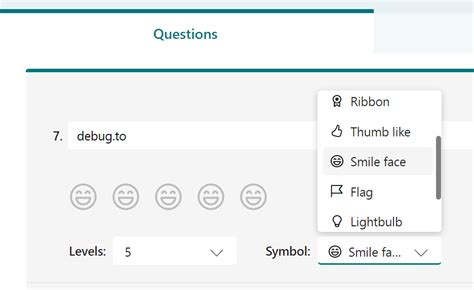 Smiley Faces In Microsoft Forms Debug To