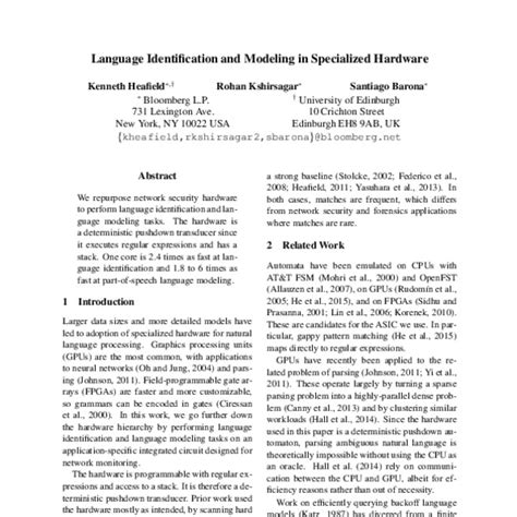 Language Identification And Modeling In Specialized Hardware Acl