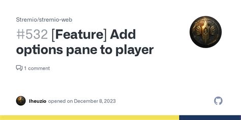 [feature] Add Options Pane To Player · Issue 532 · Stremio Stremio Web · Github