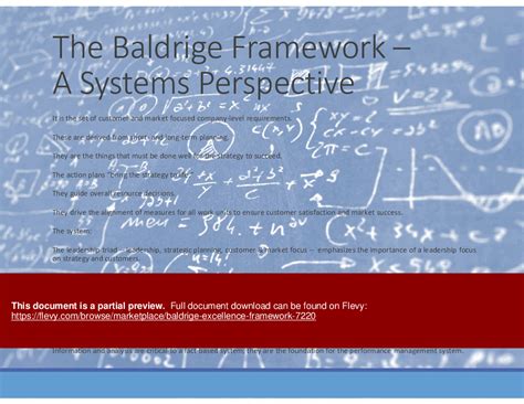 Baldrige Excellence Framework PPT Slide Deck