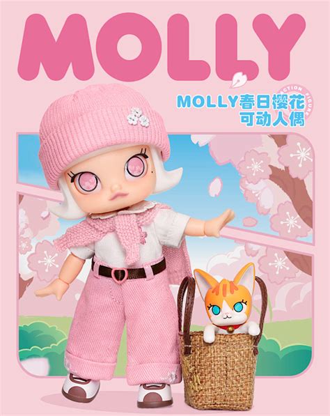 POPMART泡泡玛特 MOLLY春日樱花可动人偶可爱少女心礼物潮流玩偶 tmall com天猫