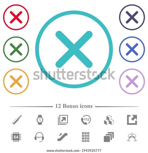 Cross Flat Color Icons Circle Shape Stock Vector Royalty Free 1943920777 Shutterstock
