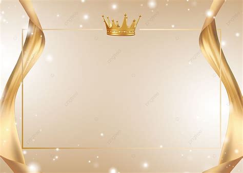 Golden Texture Ribbon Crown Border Background