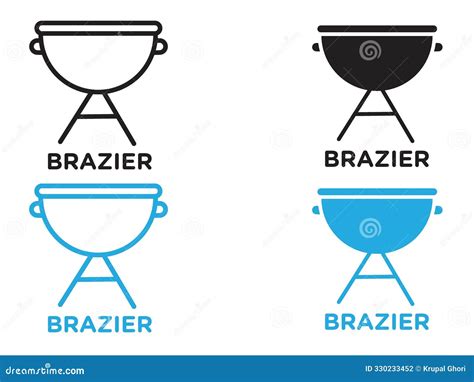 Brazier Icon Black And White Vector Outline Sign 330233452