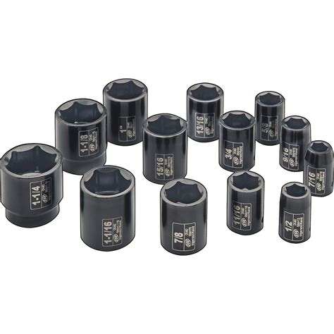 Sk4h13n 13pc Ingersoll Rand 12 Drive Hex Sae Impact Socket Set