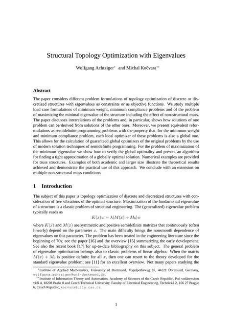 Pdf Structural Topology Optimization With Eigenvalues Dokumen Tips