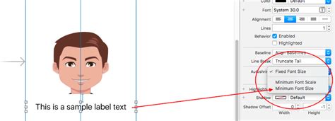 Ios Xcode Storyboard How To Change Font Size And Position Of