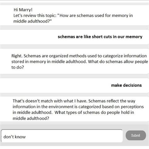 Example Of Student Interactions With Dialog Based Tutoring System