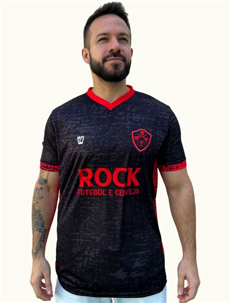 Camisa De Futebol Dry Fit Rubro Negra Rock Futebol E Cerveja Conforto E Estilo
