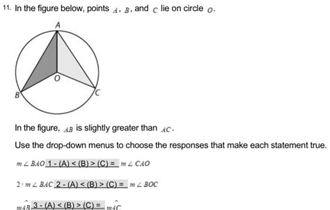 solved 11 in the figure below points £ b and c lie on circle 0 in