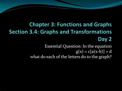 Ppt Chapter 3 Functions And Graphs Section 34 Graphs And