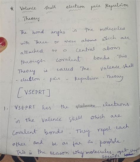 Valence Shell Election Pair Repulvion Theorythe Bond Angles Is The Mol
