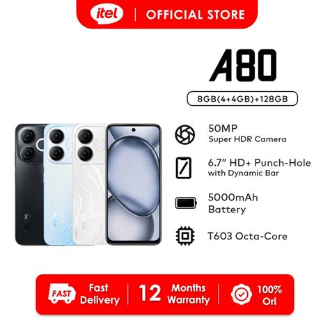 Itel A80 Ram 4gb128gb 5000mah 67 Big Screen Side Fingerprint And