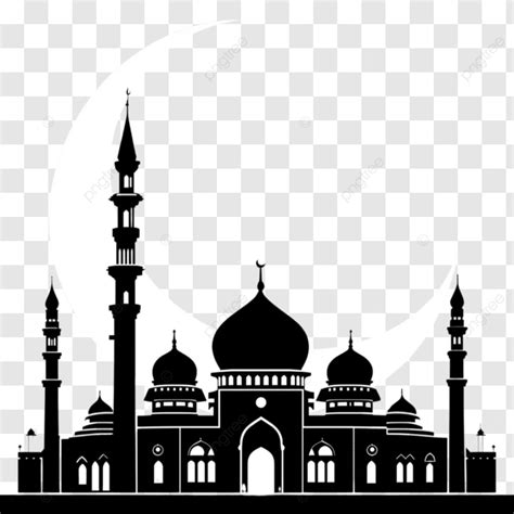 첨탑이있는 모스크의 검은 실루엣 미나렛 라마단 이슬람 Png 일러스트 및 이미지 에 대한 무료 다운로드 Pngtree